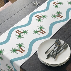 Palm Tree Table Runner Palm Tree Runner Tropical Table Runner Beach ...