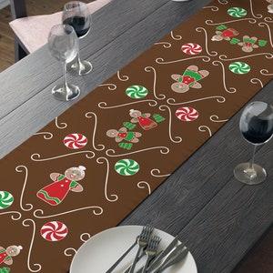Sweet Gingerbread Table Runner Christmas Gingerbread Decor Christmas ...