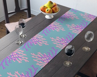 Beach Table Runner Coral Reef Coastal Table Runner Ocean Runner Beach Table Decor Seaside Runner ...