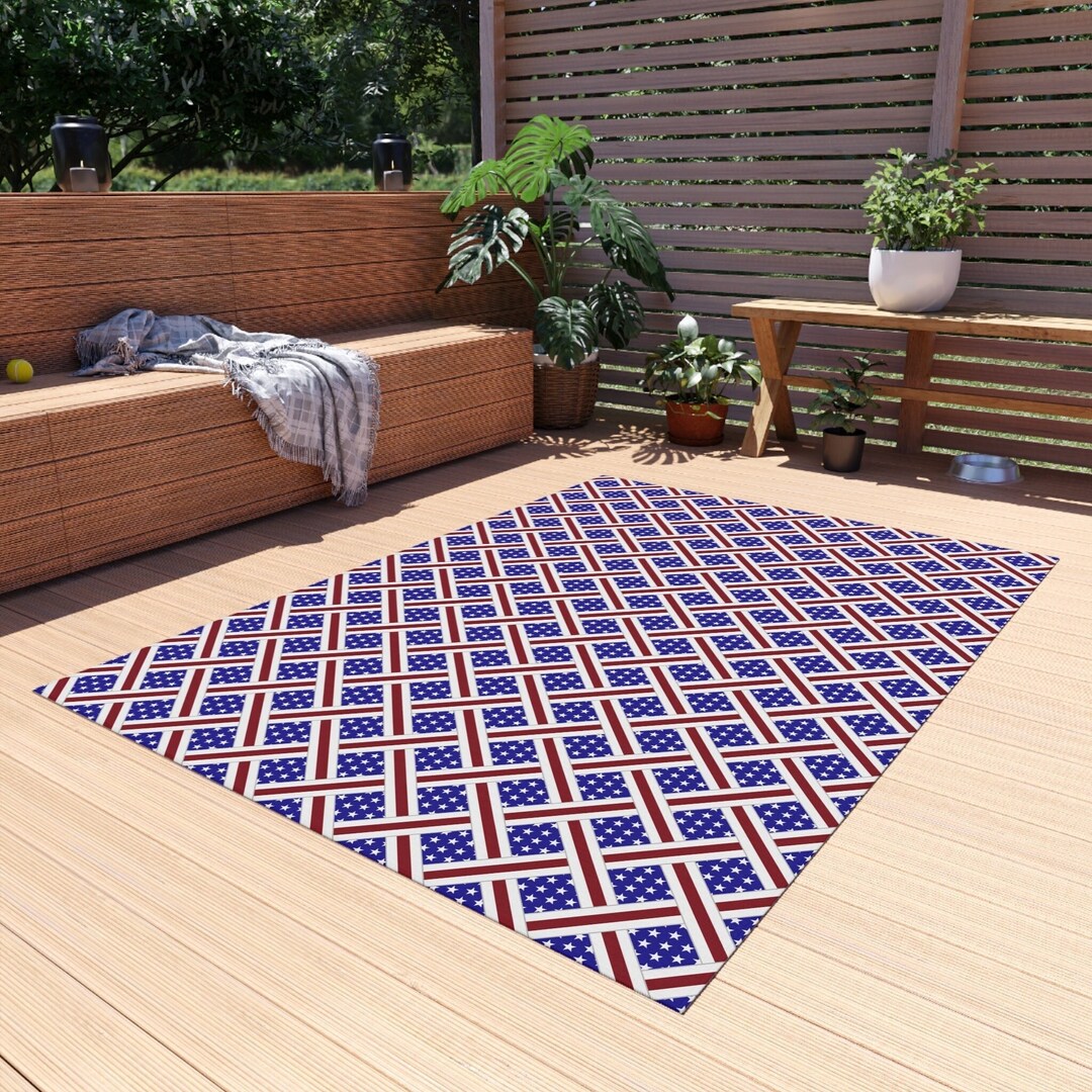 Patriotic Patio Rug Patriotic Rug Outdoor Rug Patriotic Patio Decor ...