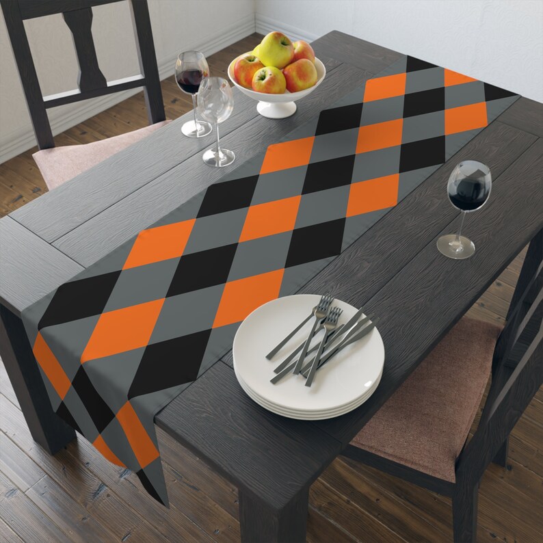 Witchy Halloween Table Runner Retro Halloween Fall Witch Kitchen Dining ...