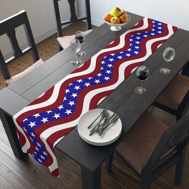 Patriotic Table Runner - Patriotic Table Decor - 4th of July Table ...