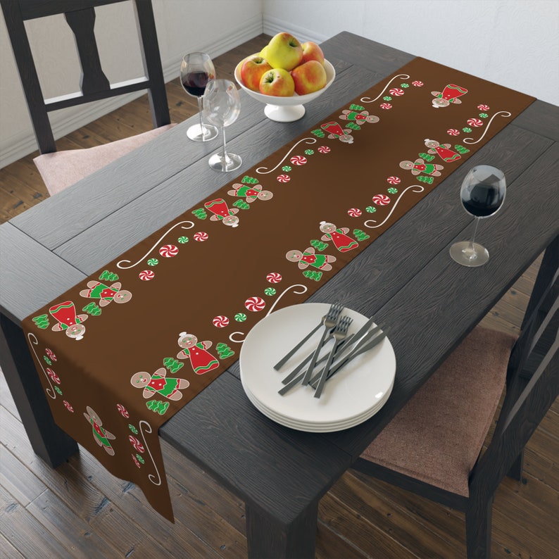 Gingerbread Table Runner Christmas - Gingerbread Christmas Table Decor ...