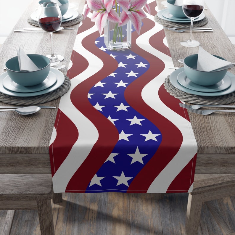 Patriotic Table Runner - Patriotic Table Decor - 4th of July Table ...