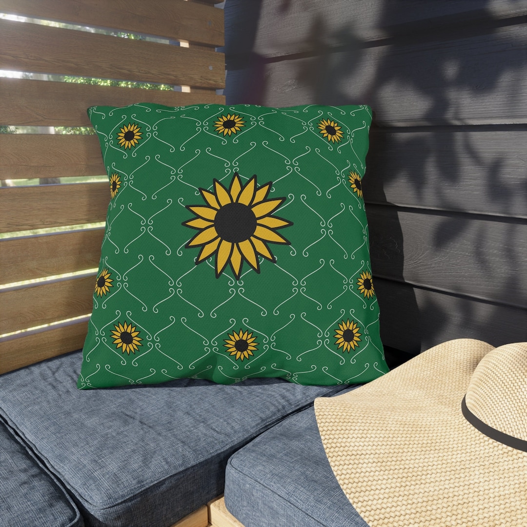 Sunflower Patio Pillow Outdoor Pillow Sunflower Porch Pillow Garden ...