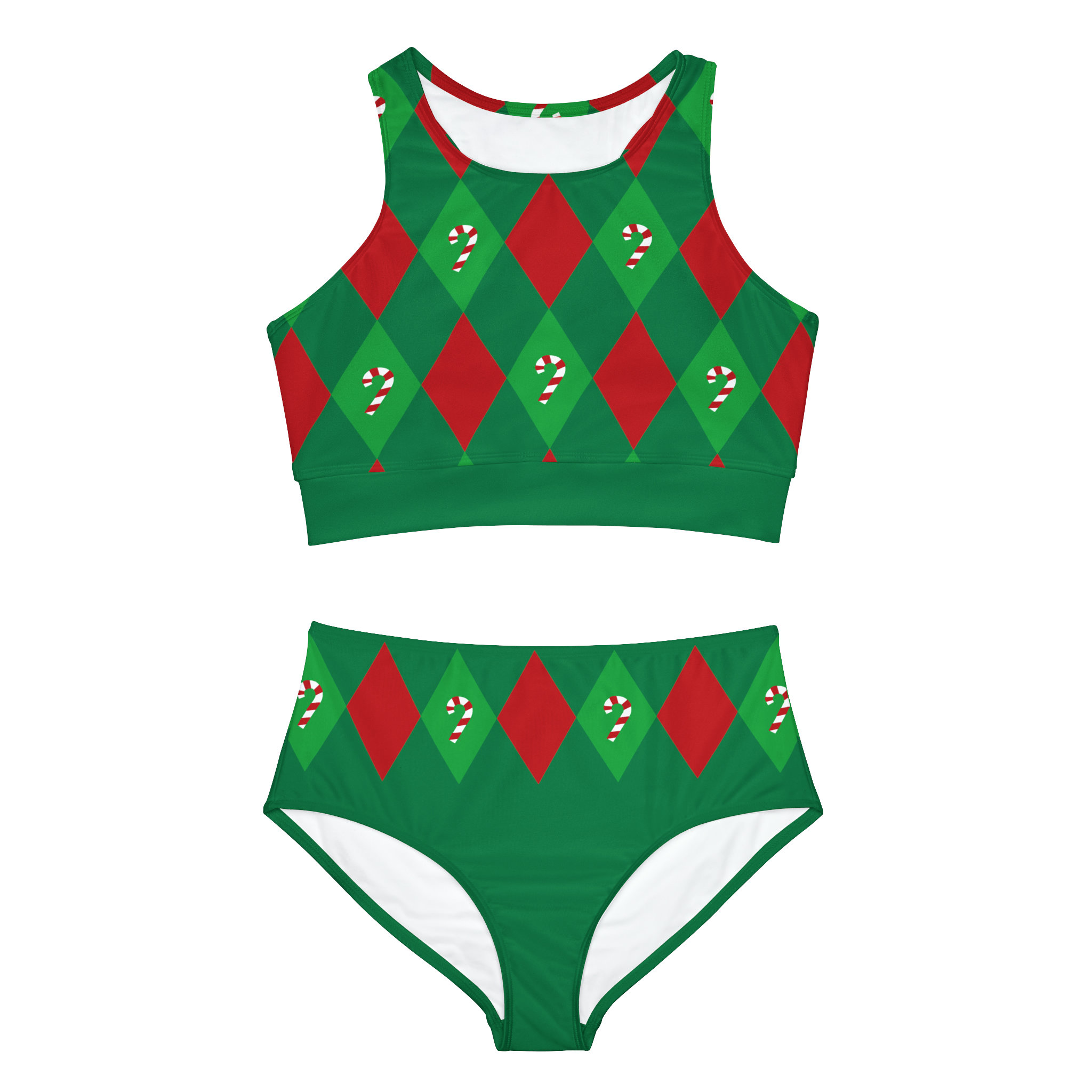 Christmas Bikini Christmas Swimsuit Set Candy Cane Bikini - Etsy