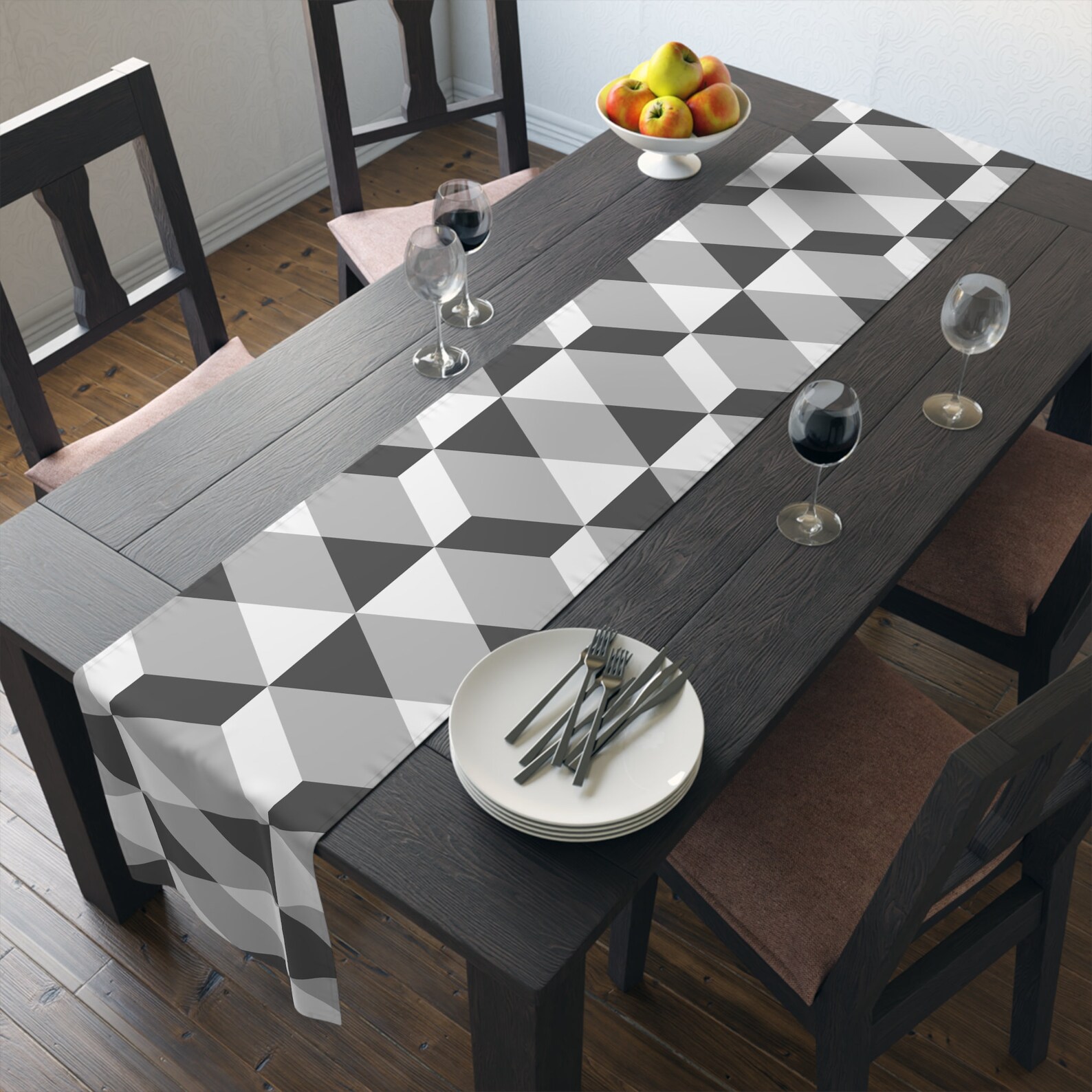 Modern Table Runner Modern Runner Geometric Table Runner Geometric ...