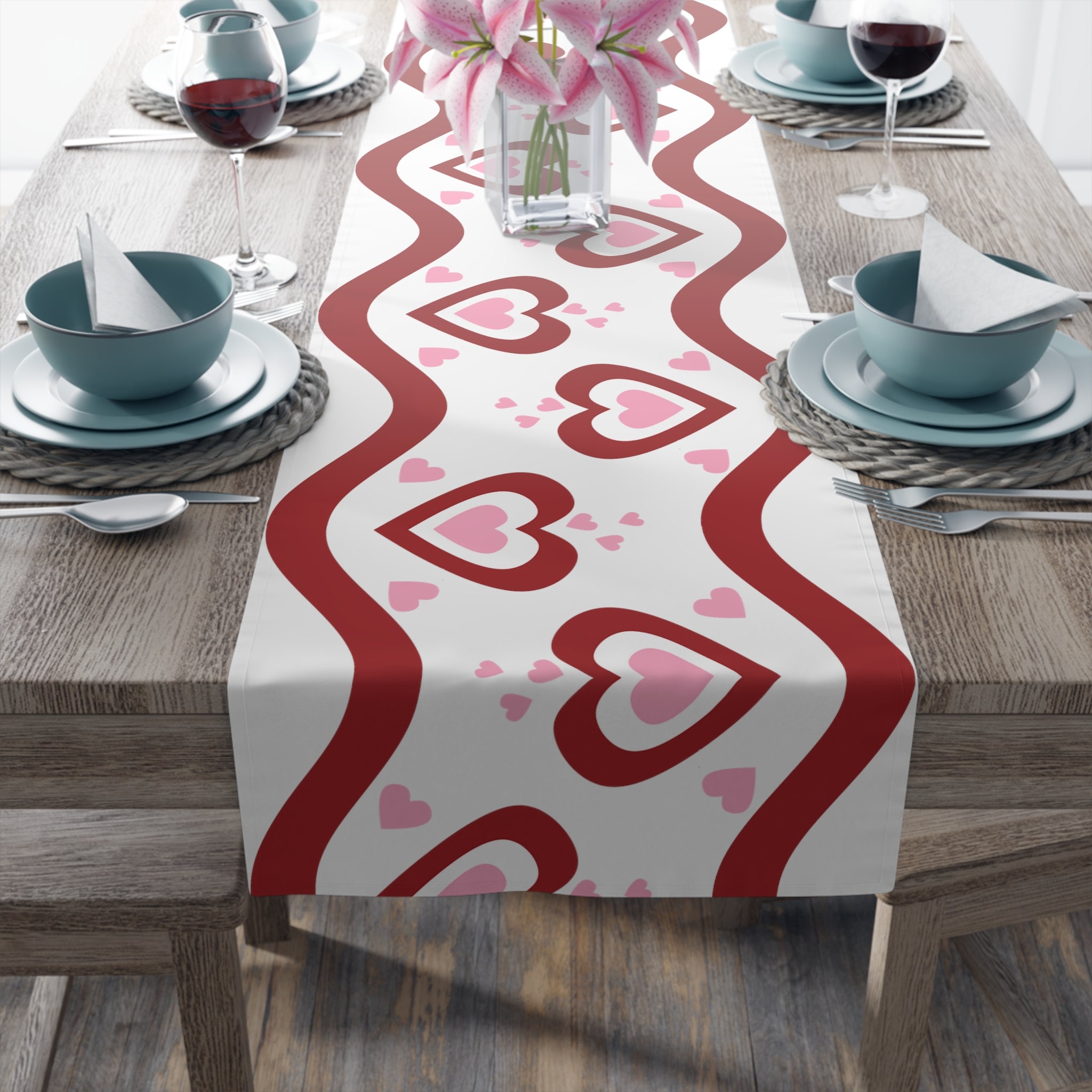 Valentine Table Runner Valentine Runner Valentine's Day Table Decor ...