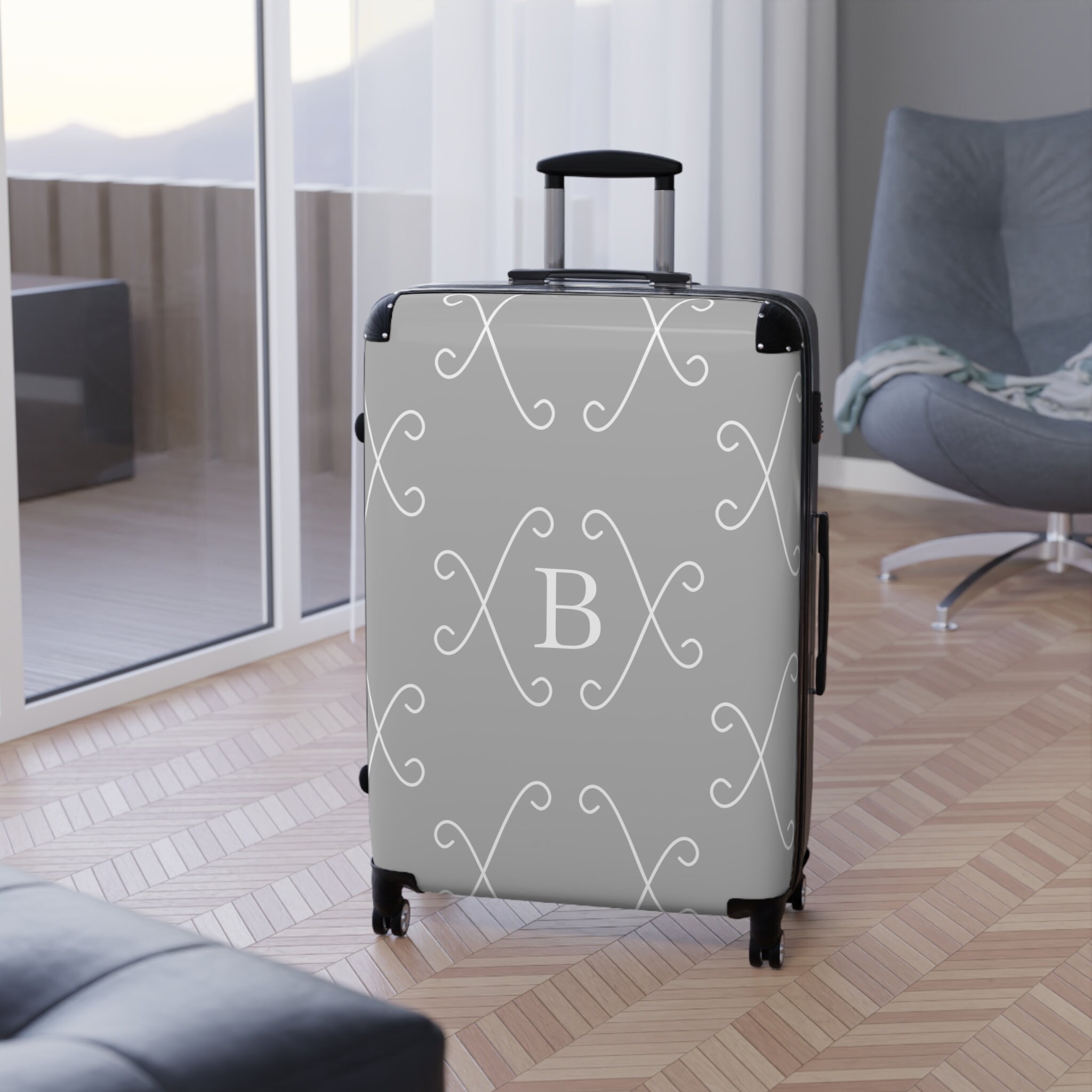Monogram Suitcase Monogram B Monogrammed Suitcase Luggage Monogram ...