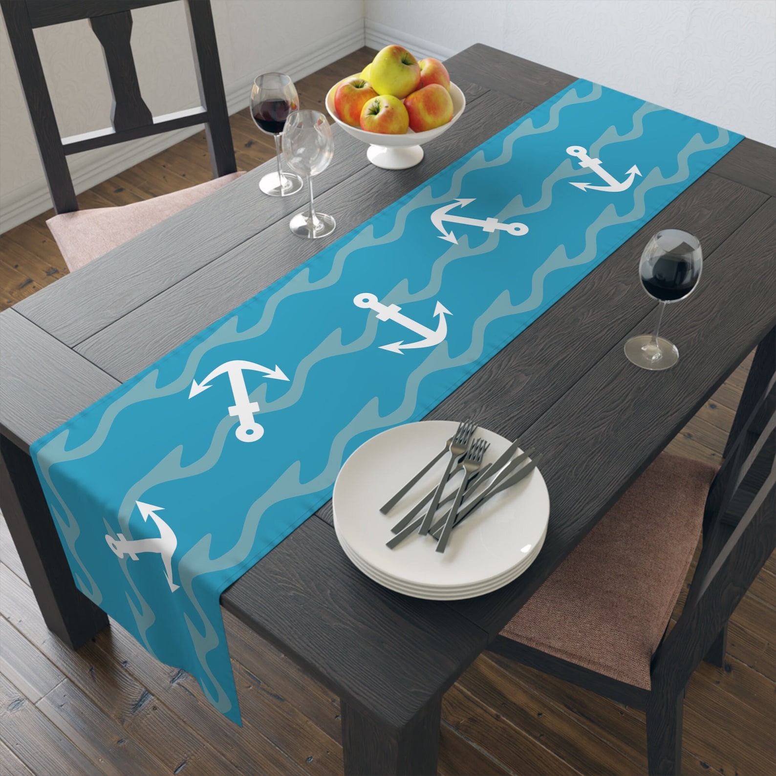 Nautical Table Runner Nautical Runner Anchor Runner Anchor Table Runner ...