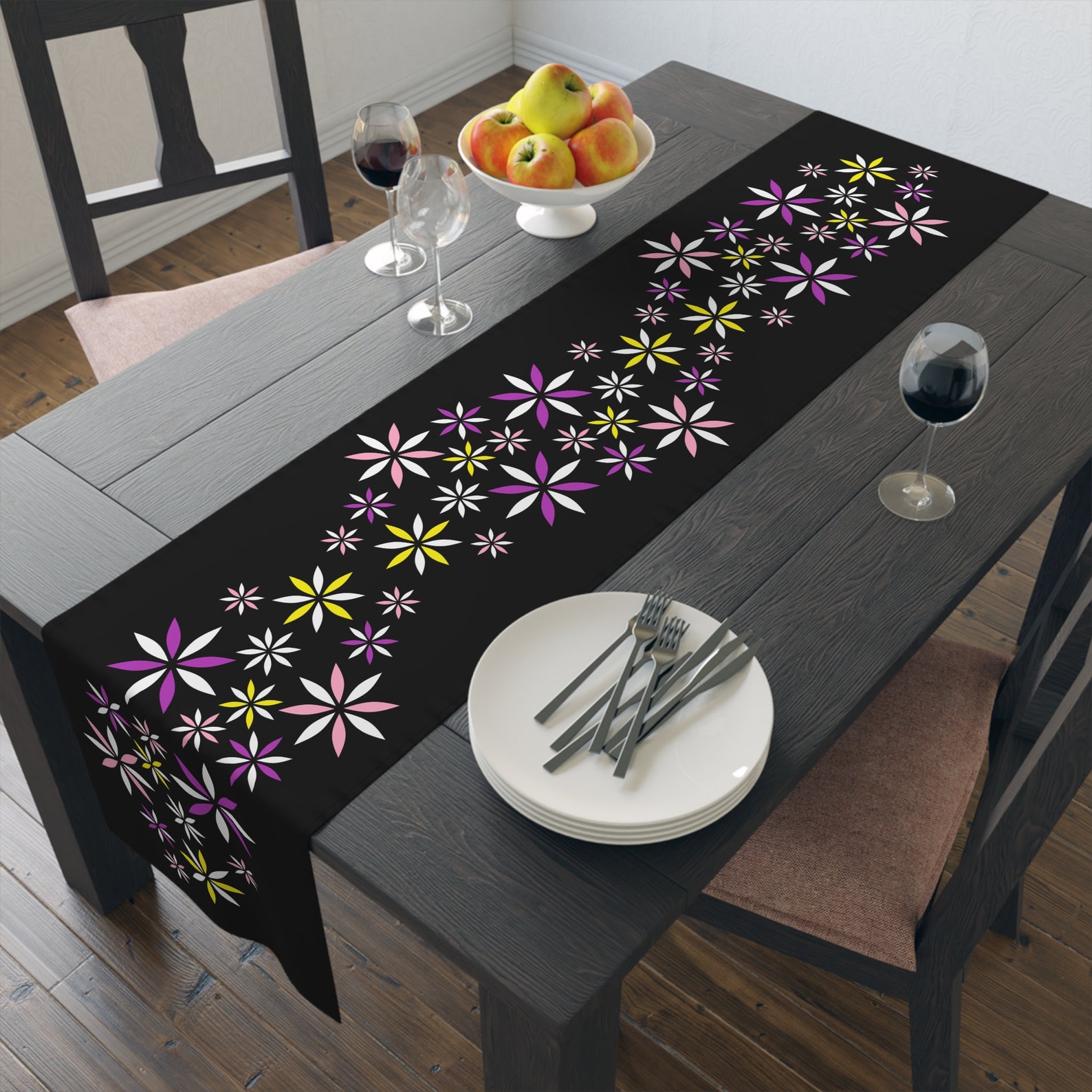 Floral Table Runner Modern Floral Runner Modern Table Runner Flower ...