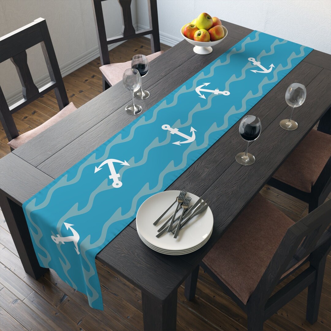 Nautical Table Runner Nautical Runner Anchor Runner Anchor Table Runner ...