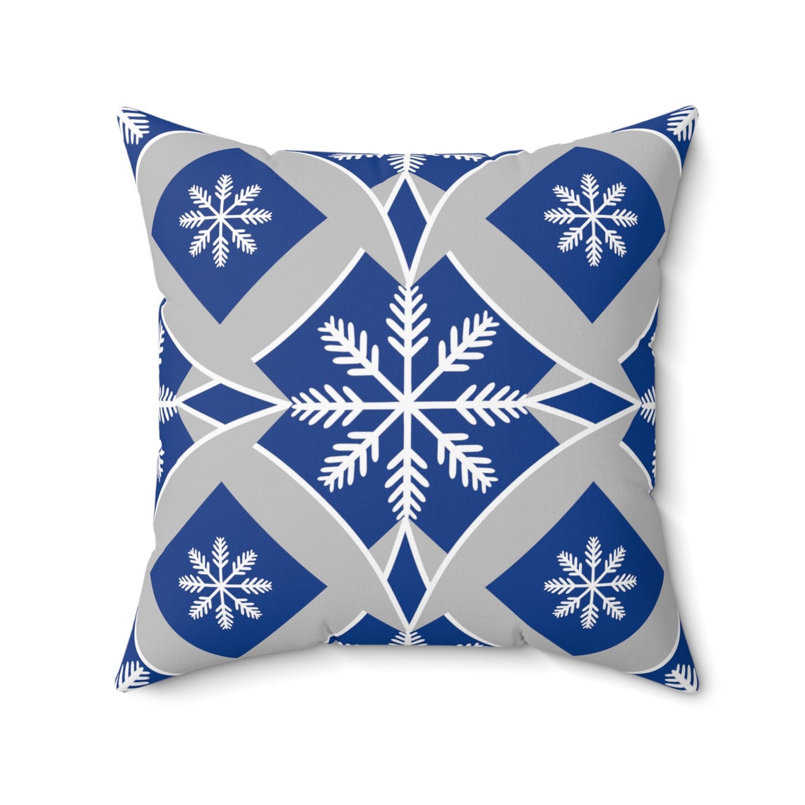 Winter Pillow Snowflake Christmas Holiday Wintry Seasonal Throw Pillow ...