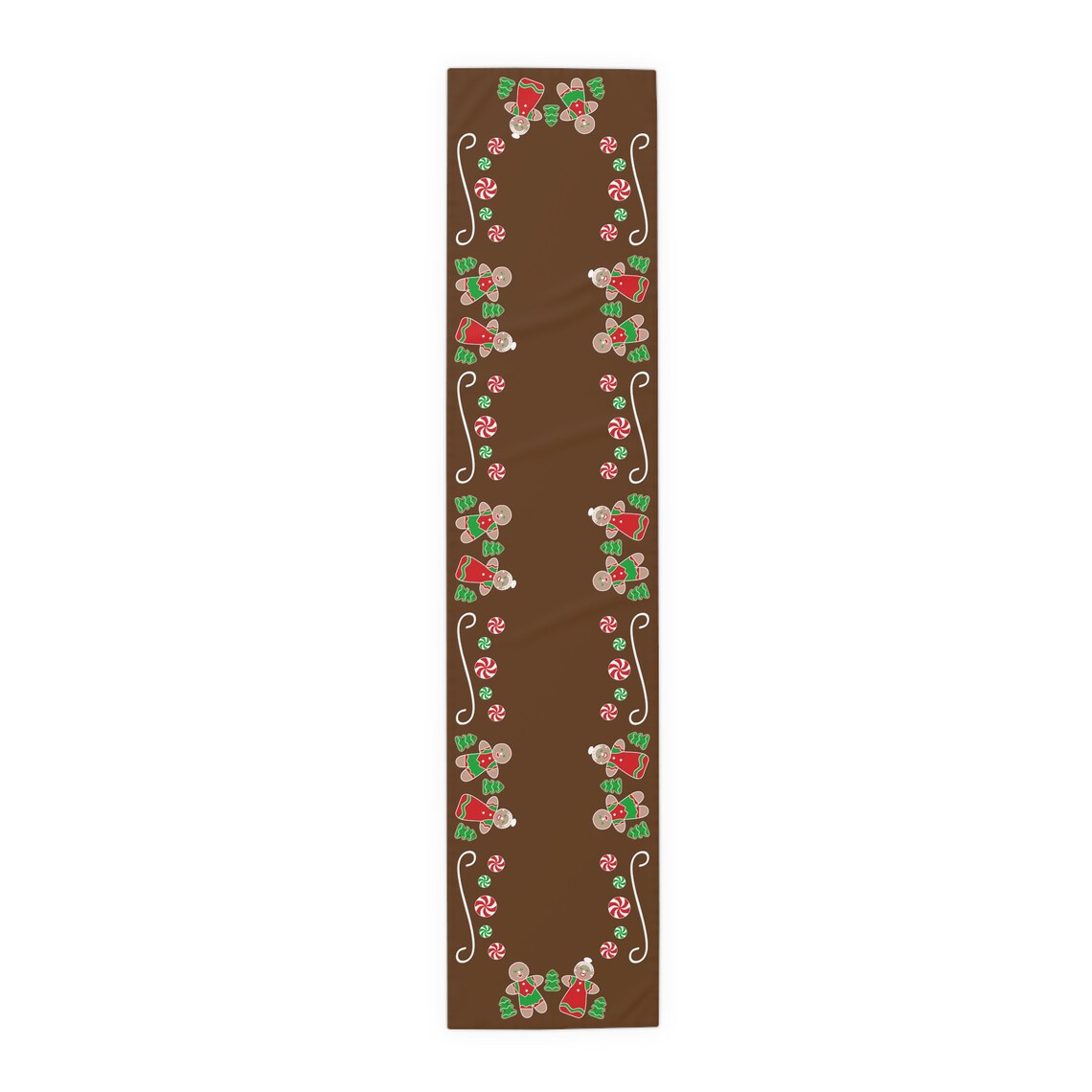 Gingerbread Table Runner Christmas Gingerbread Man Peppermint Candy ...