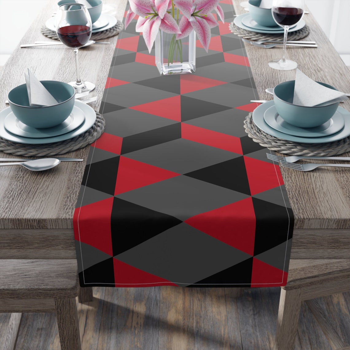 Modern Table Runner Geometric Table Runner Contemporary Table Runner ...