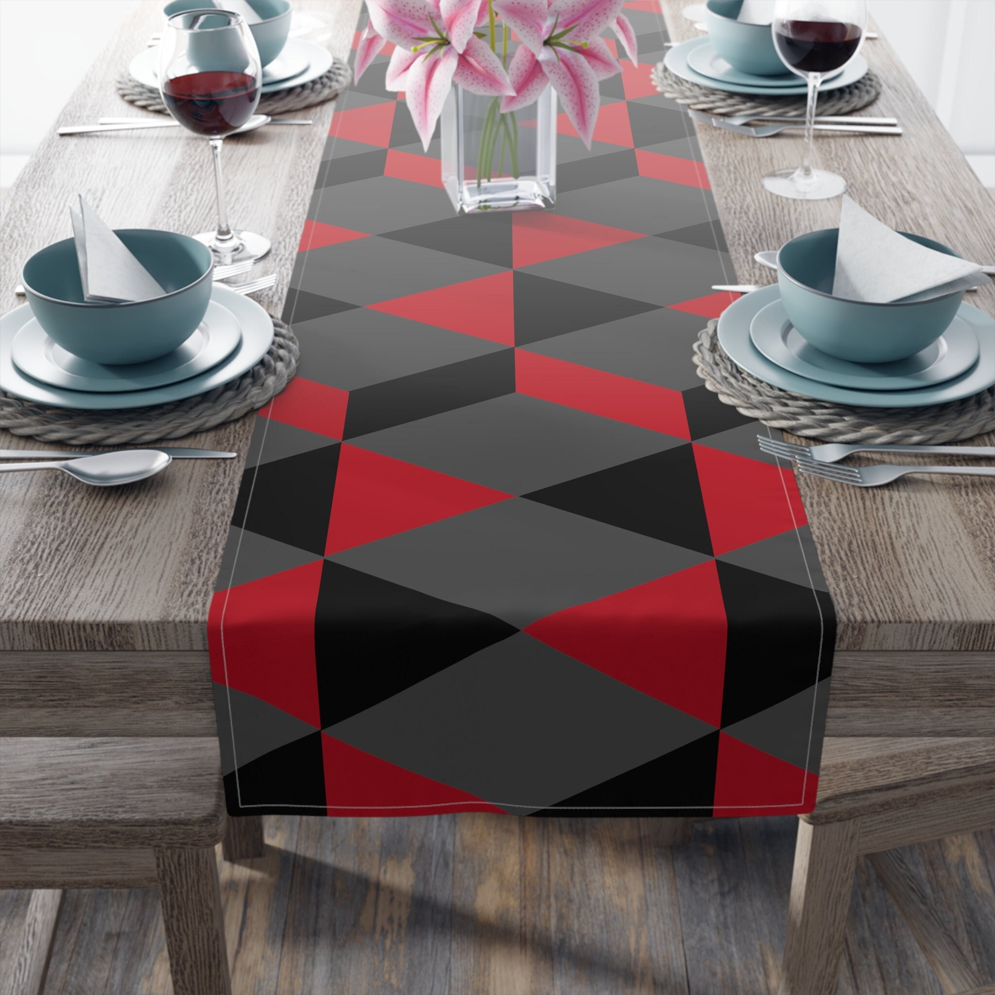 Modern Table Runner Geometric Table Runner Contemporary Table Runner ...