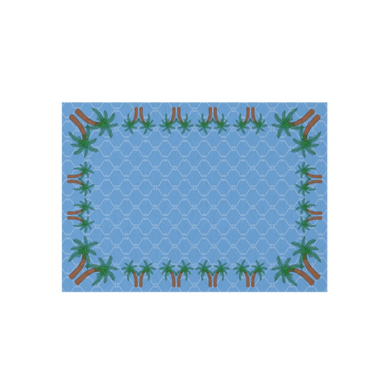 Palm Tree Patio Rug Beach Patio Rug Palm Tree Rug Coastal Patio Rug ...
