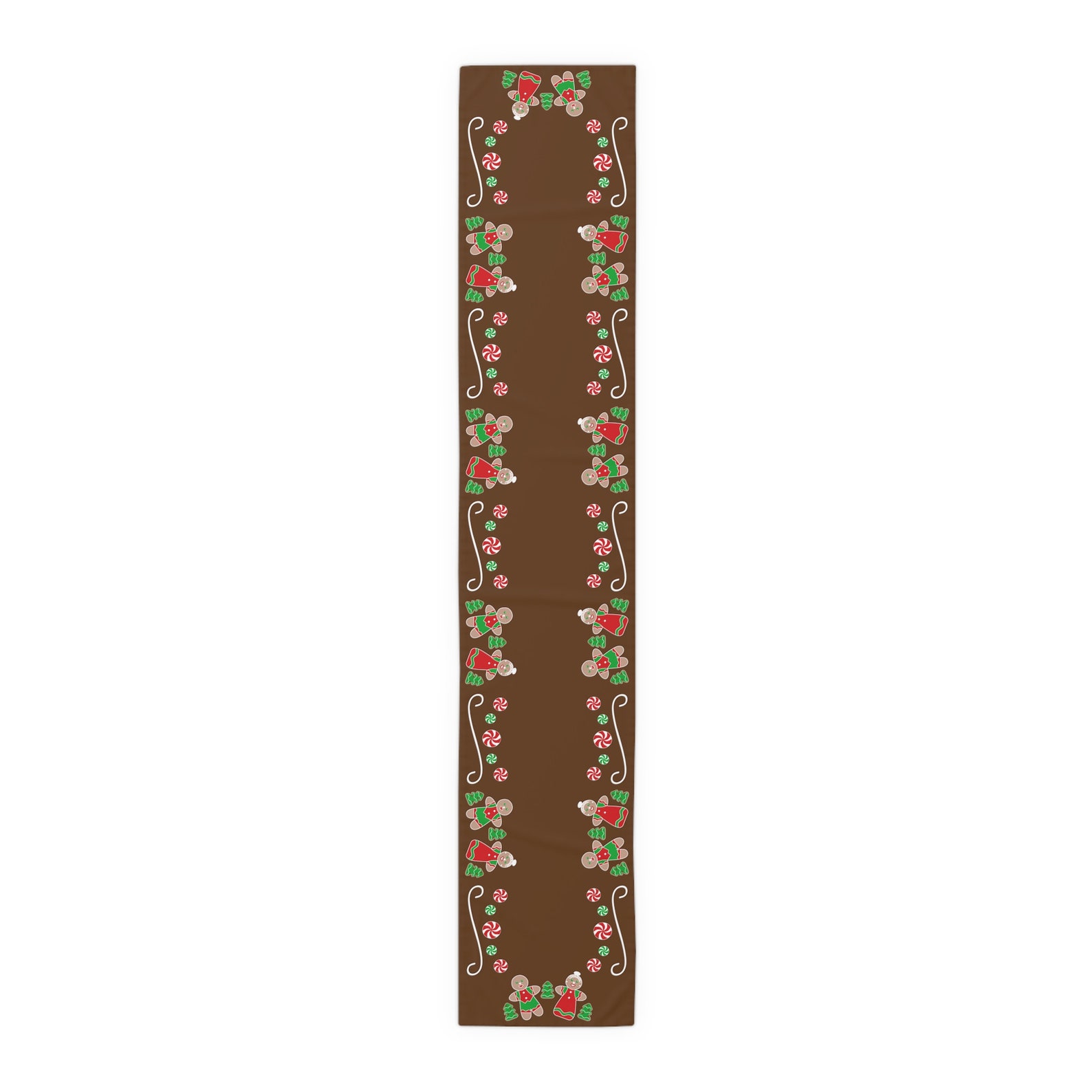 Gingerbread Table Runner Christmas Gingerbread Man Peppermint Candy ...