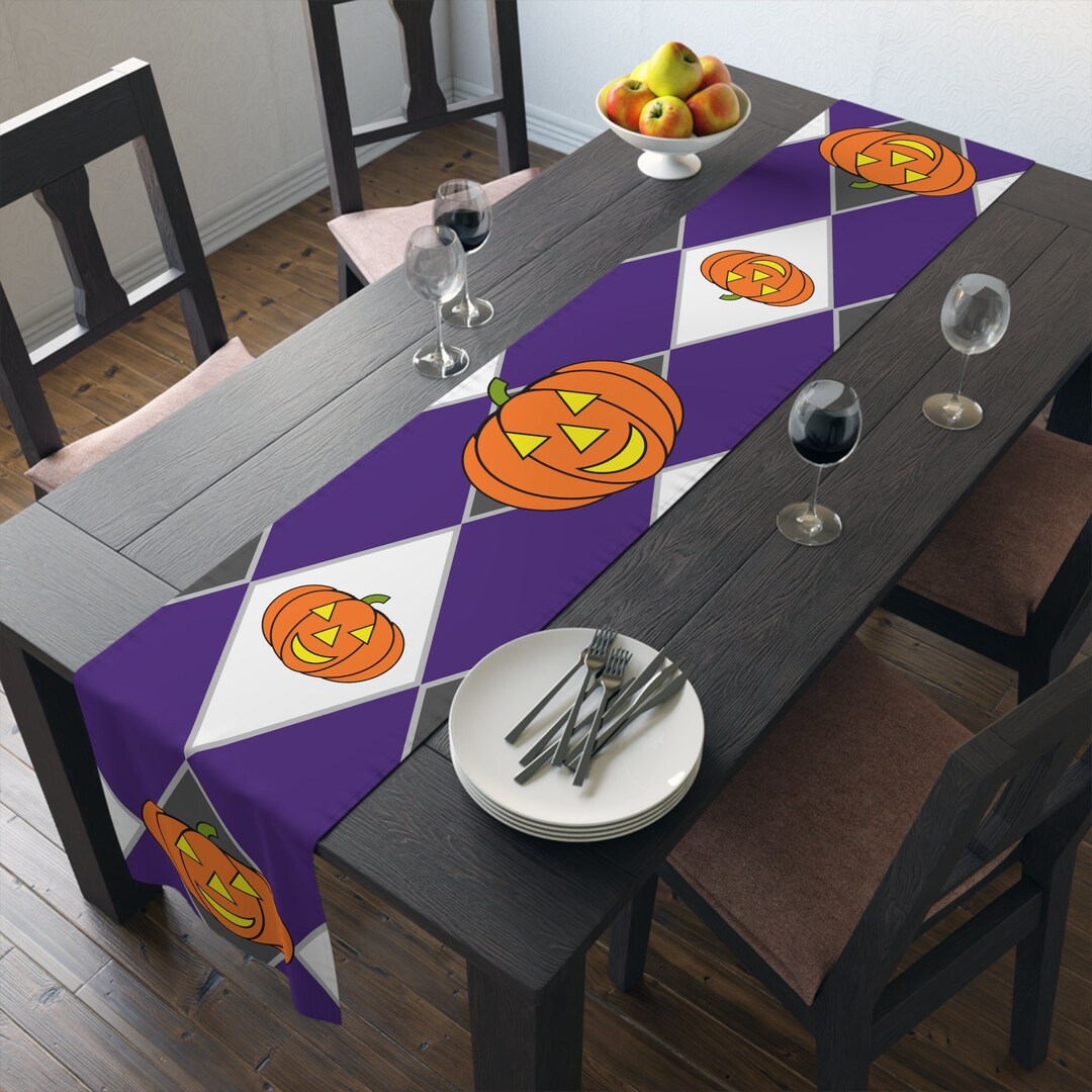 Classy Halloween Table Runner Jackolantern Theme Halloween Runner ...