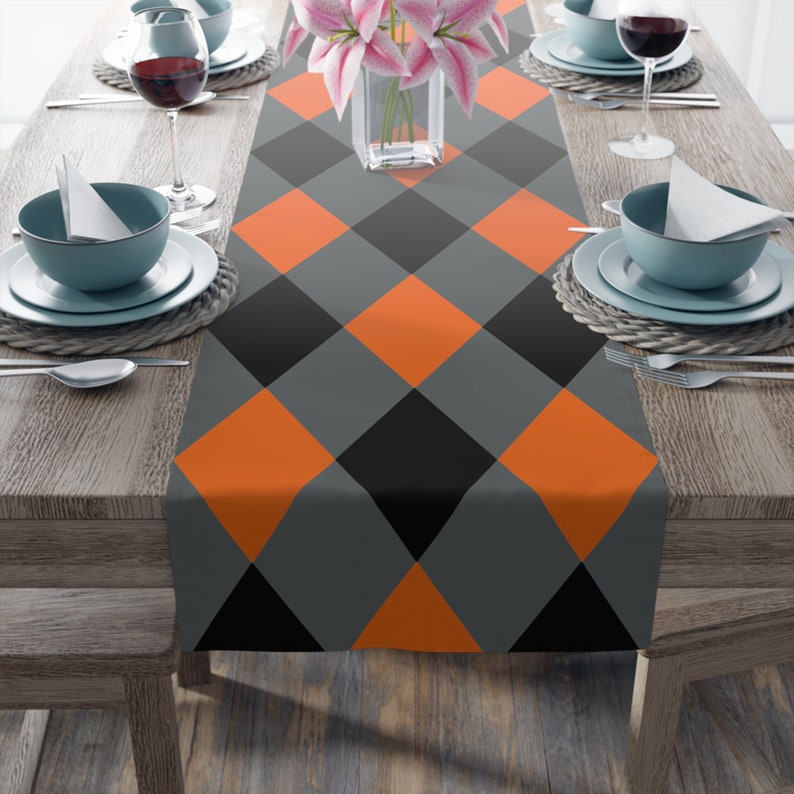 Witchy Halloween Table Runner Retro Halloween Fall Witch Kitchen Dining ...