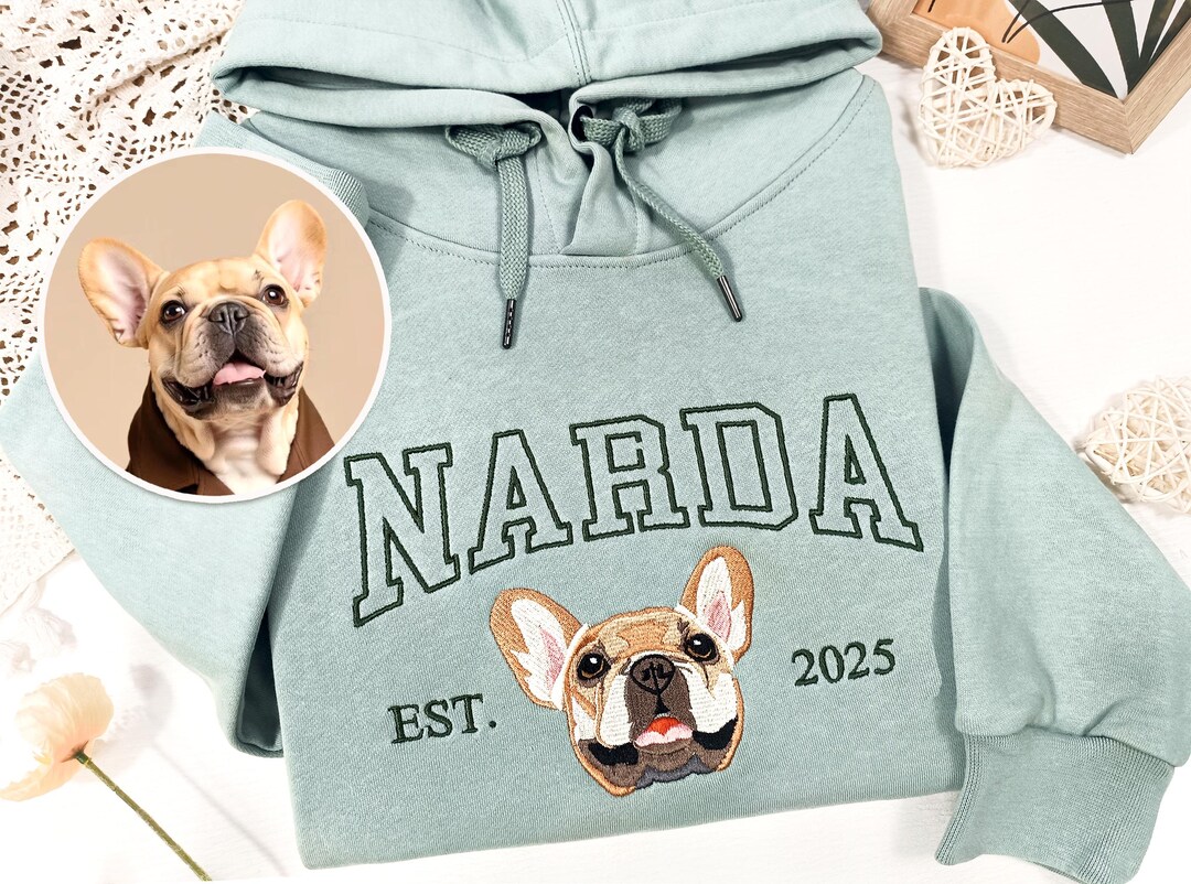 Custom Dog Hoodie Embroidered Dog Name, Personalized Pet Face ...