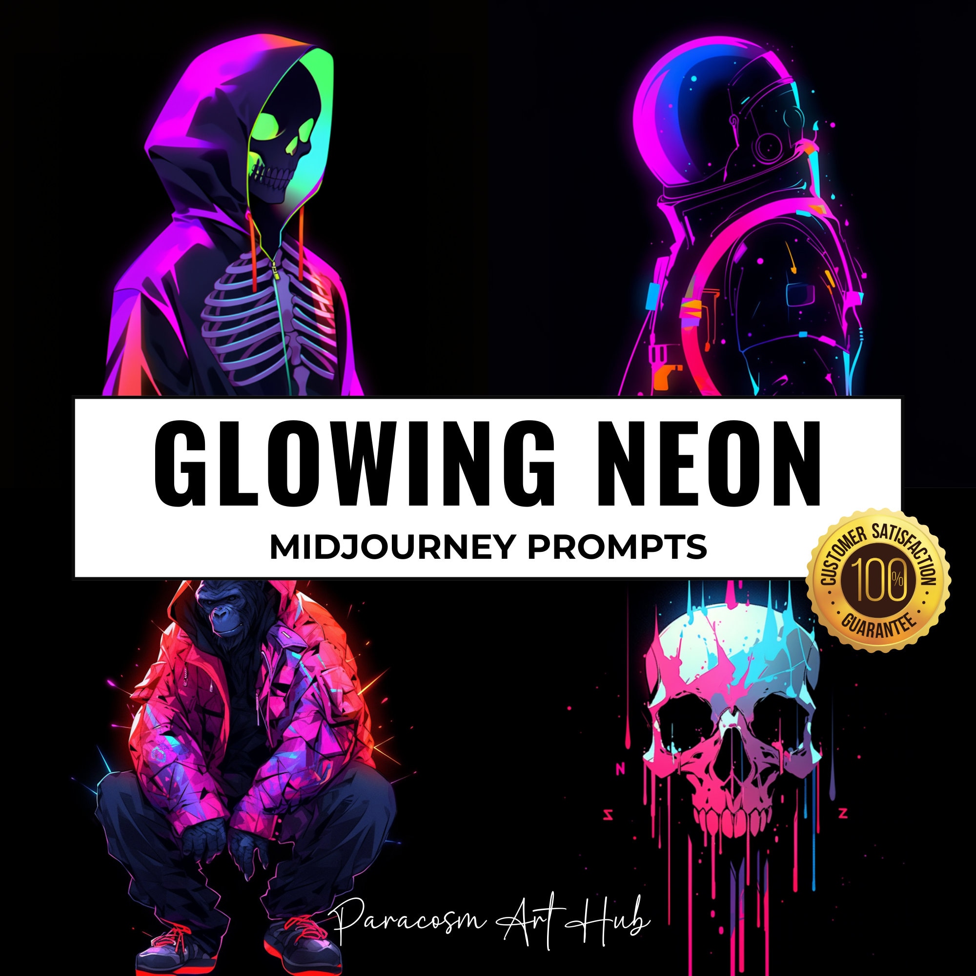 Leuchtende Neon Professionelle Midjourney Prompts für T-Shirt Designs ...