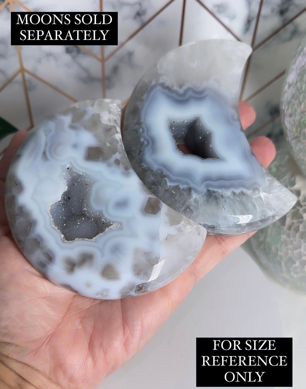 Agate Moons, Moon Carving, Brazilian Agate, Healing Crystals, Crystal ...