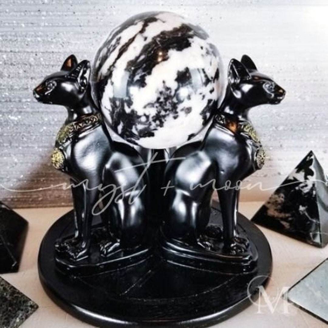 Sphynx Crystal Stands Egyptian Sphynx Cat Stand Witchy Altar Crystal ...
