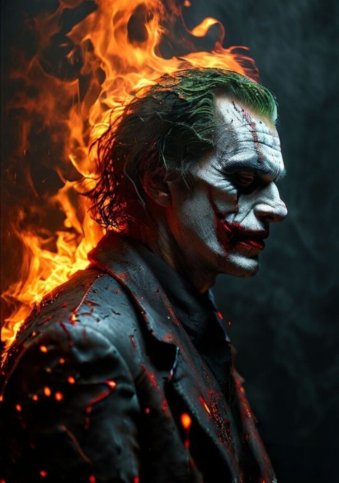 High Resolution PNG Files 'joker Burning' Digital Photo Print Instant ...