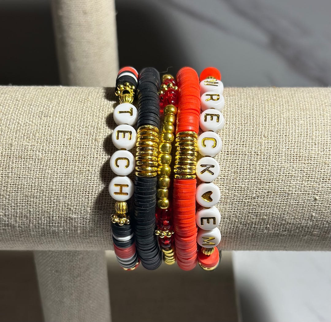 Texas Tech Bracelet Stack Wreck 'em - Set of 5 Stretch Bracelets - Etsy