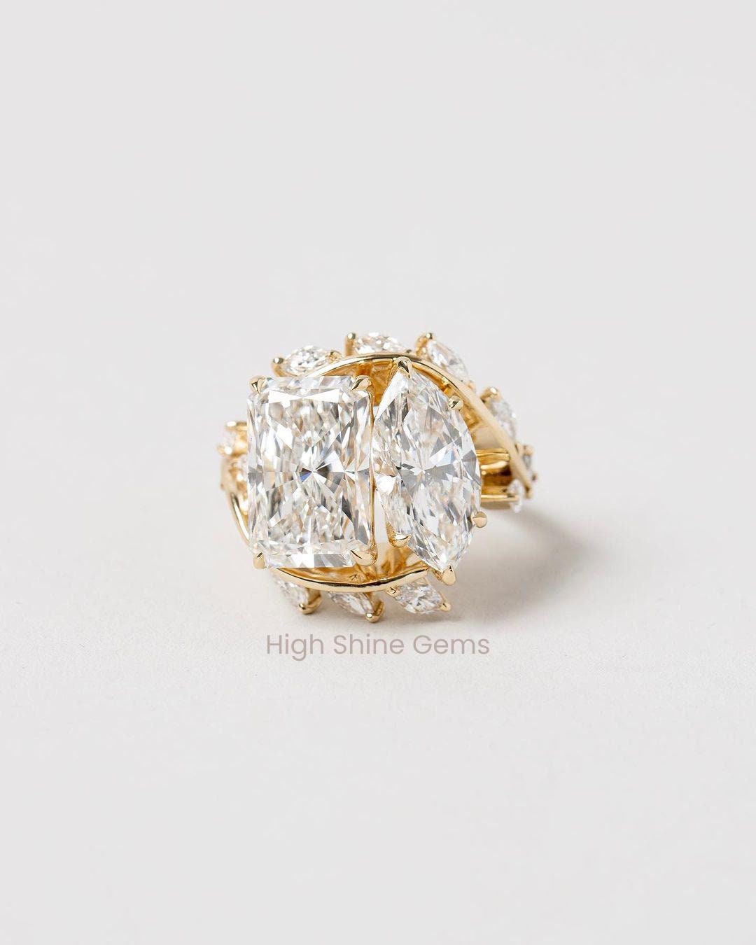 Francesca Farago Replica Ring, Marquise and Radiant Moissanite ...