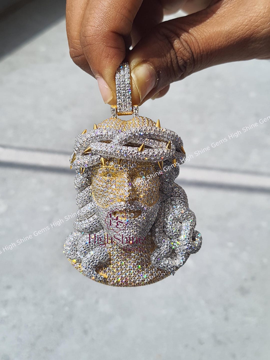 Iced Out Moissanite Charm Jesus Pendant, Custom Hip Hop Pendant for Men ...