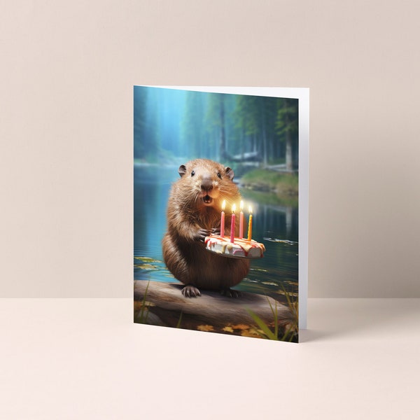 Castor carte de vœux - Etsy France