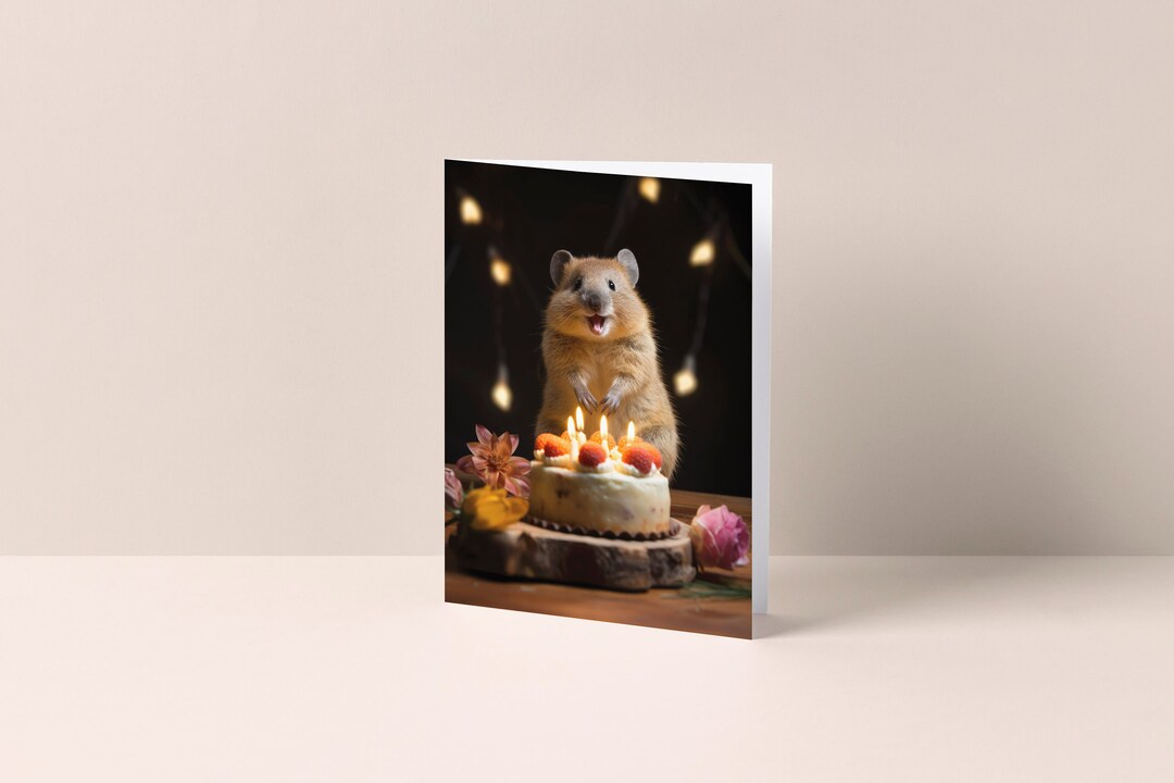 Quokka With a Birthday Cake Birthday Card - Etsy