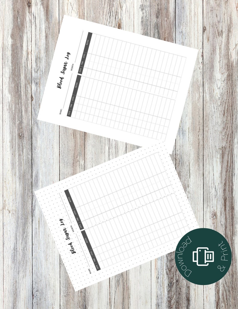 Blood Sugar & Insulin Tracker Printable, A5 Journal Page (PDF) - Etsy