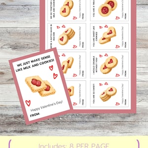 Cookie Valentine Cards / Printable / Instant Download Valentine ...