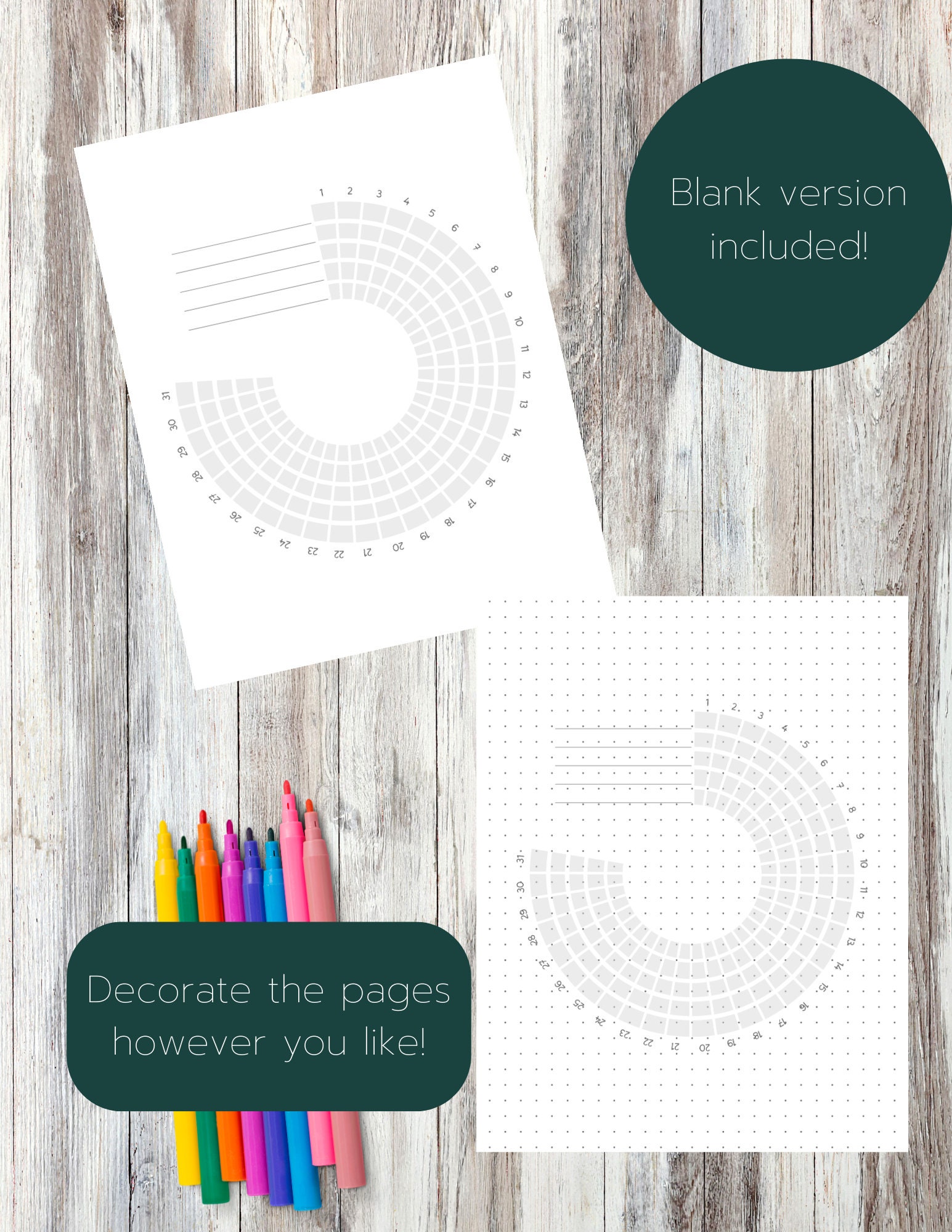 Printable Circle Tracker / 31 Day Circle Tracker Log / Blank Title / A5 ...