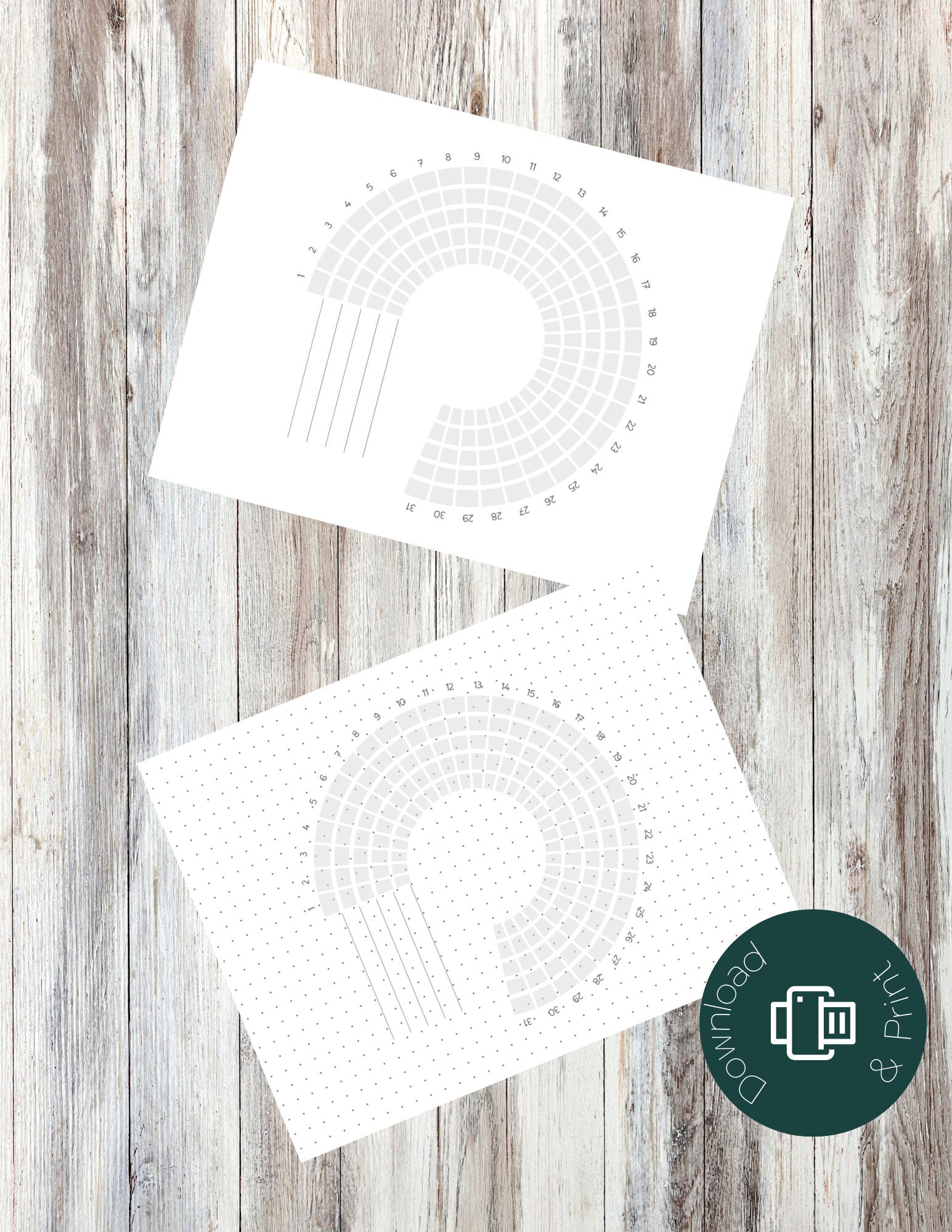 Printable Circle Tracker / 31 Day Circle Tracker Log / Blank Title / A5 ...
