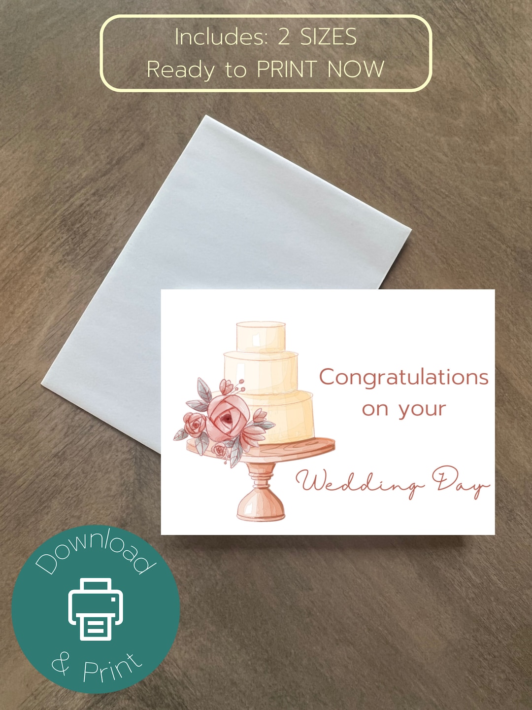 Wedding Congratulations / Marriage Congrats / Wedding Cake / Happily ...