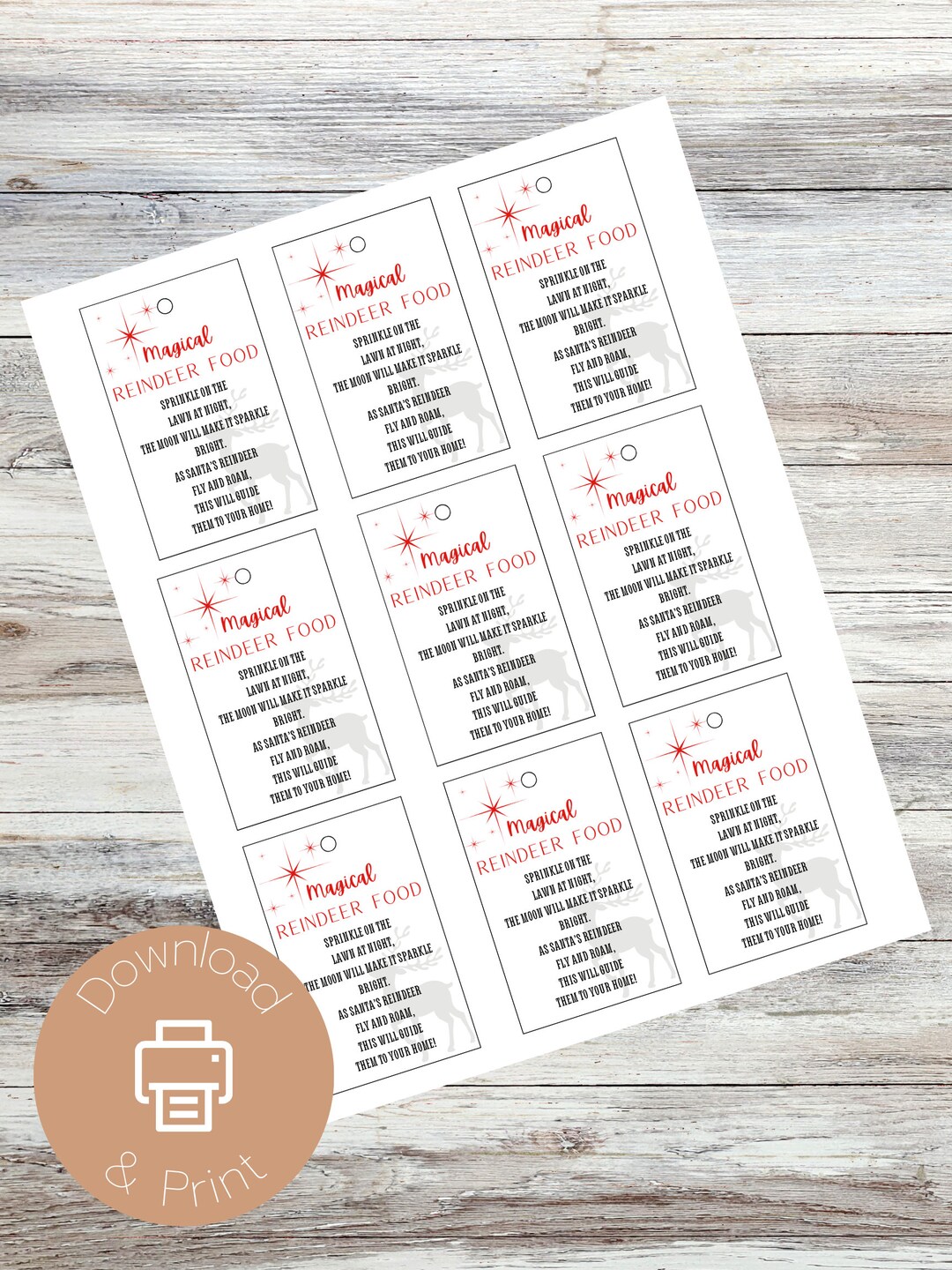 Printable Santa's Magical Reindeer Food Christmas Tag / Reindeer Food ...