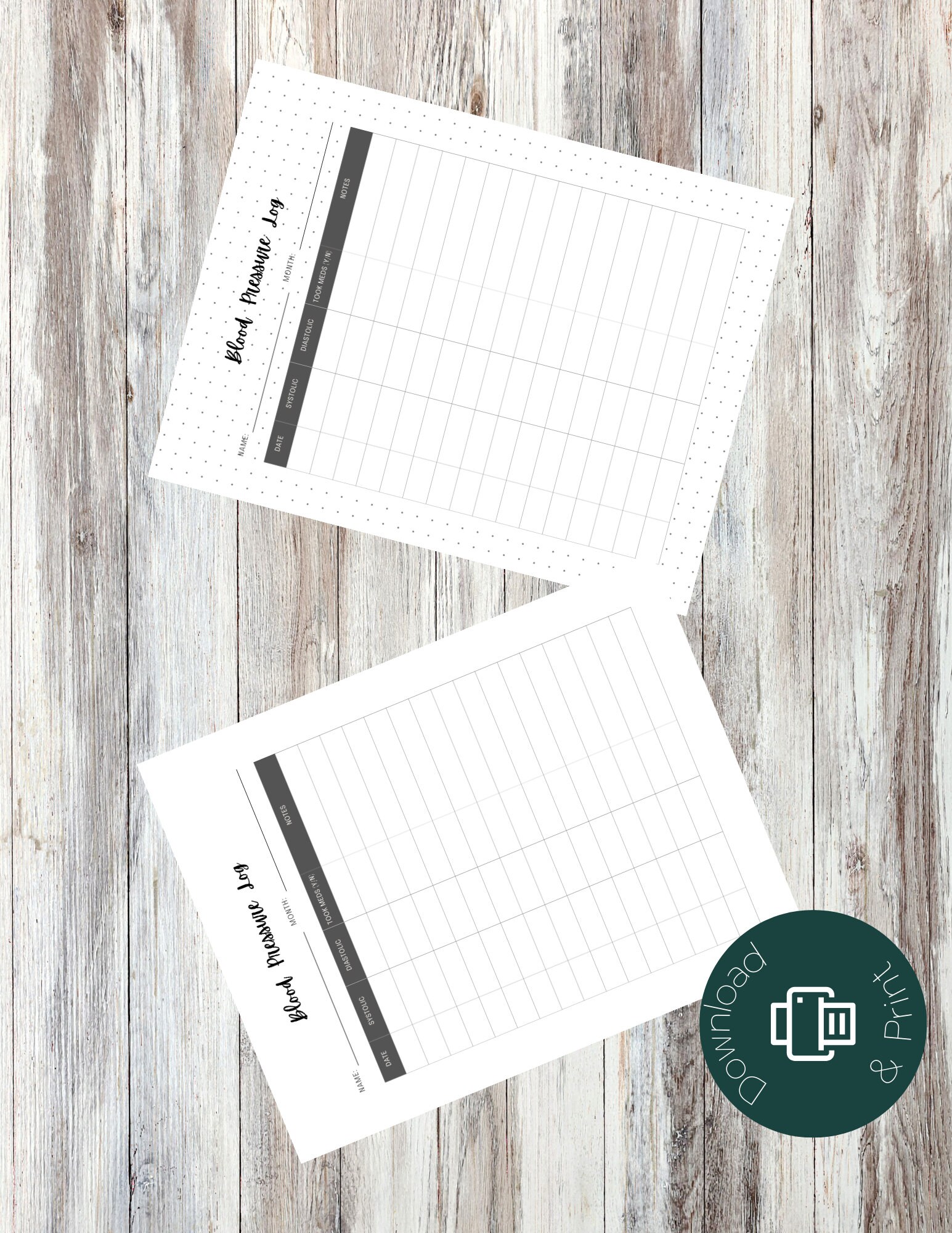 Blood Pressure Log / Blood Pressure Tracking Log / A5 Journal Page ...