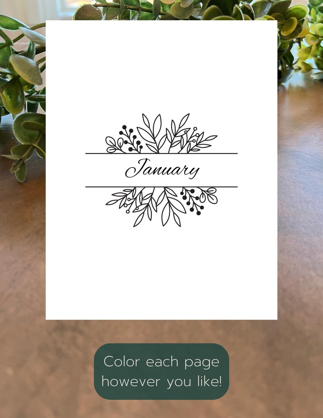 Monthly Cover / A5 Journal Page / Floral / Simple Elegant / Printable ...
