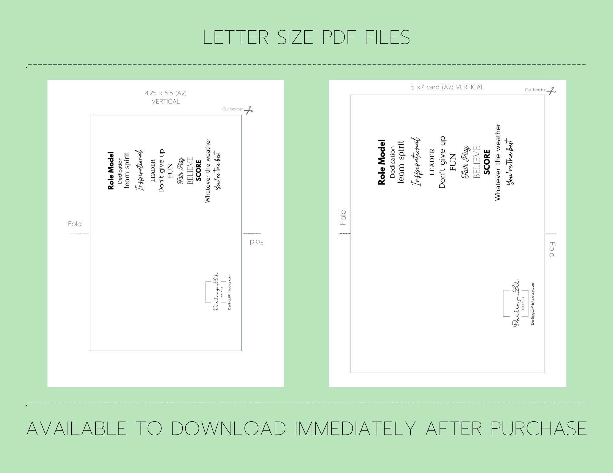 Coach Thank You Printable Card / Role Model / Instant Download PDF ...