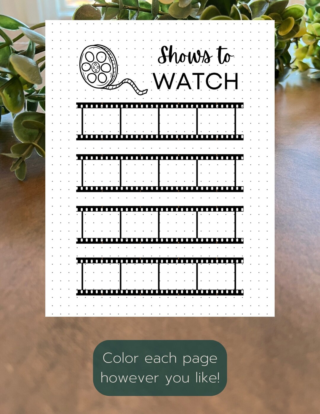 TV Show Watch List / A5 Journal Page / T.V. Tracker Log / Television ...