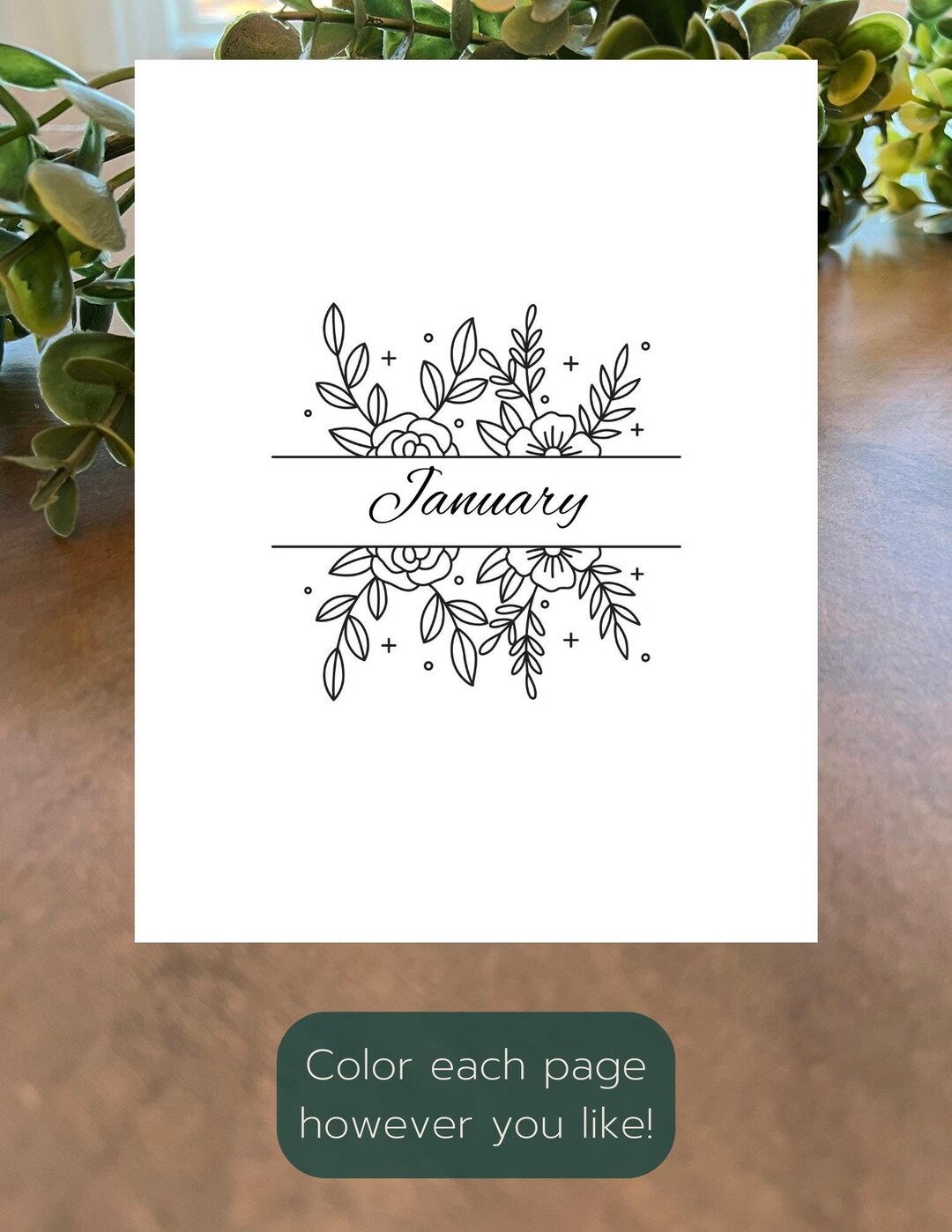 Monthly Cover / A5 Journal Page / Floral / Simple Elegant / Printable ...