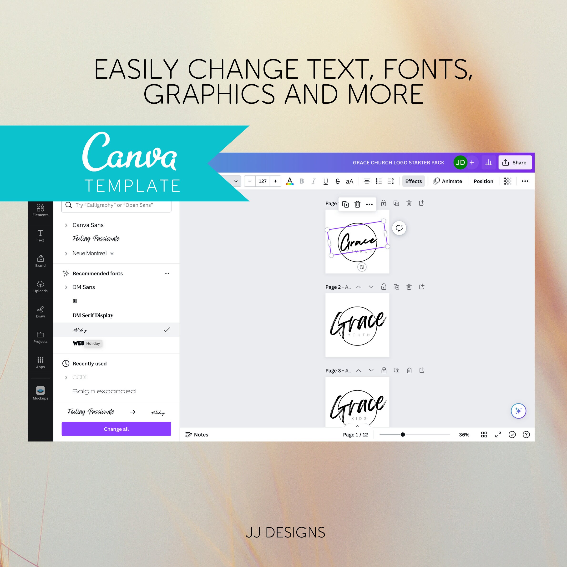 Church Logo, Starter Pack, New Church Plant Logo, Canva Template ...