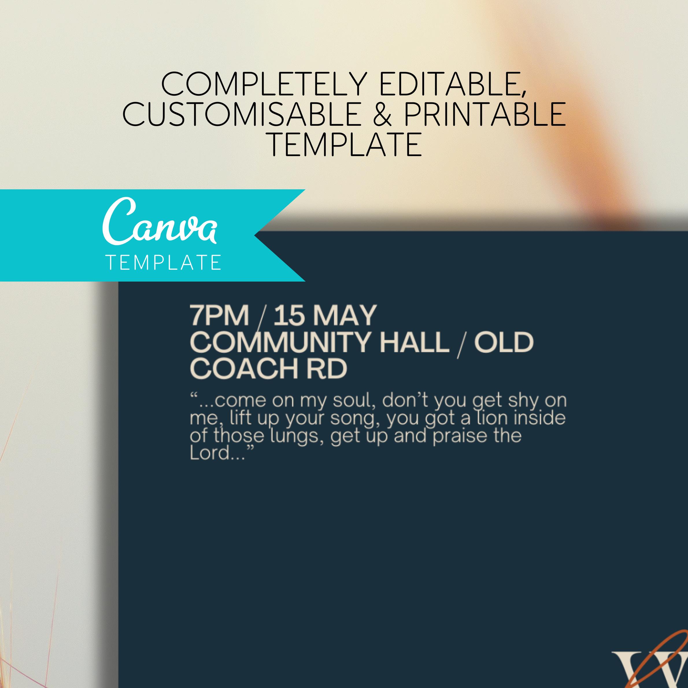 Church Worship and Praise Invitation Card, Worship Night Invite ...