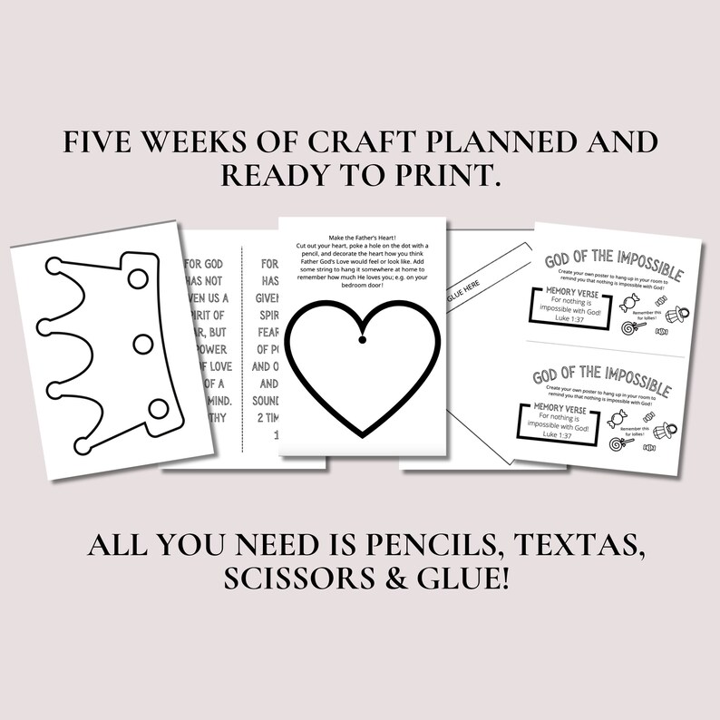 5 Week Curriculum Kids Church Sunday School Resources Activity Pack ...