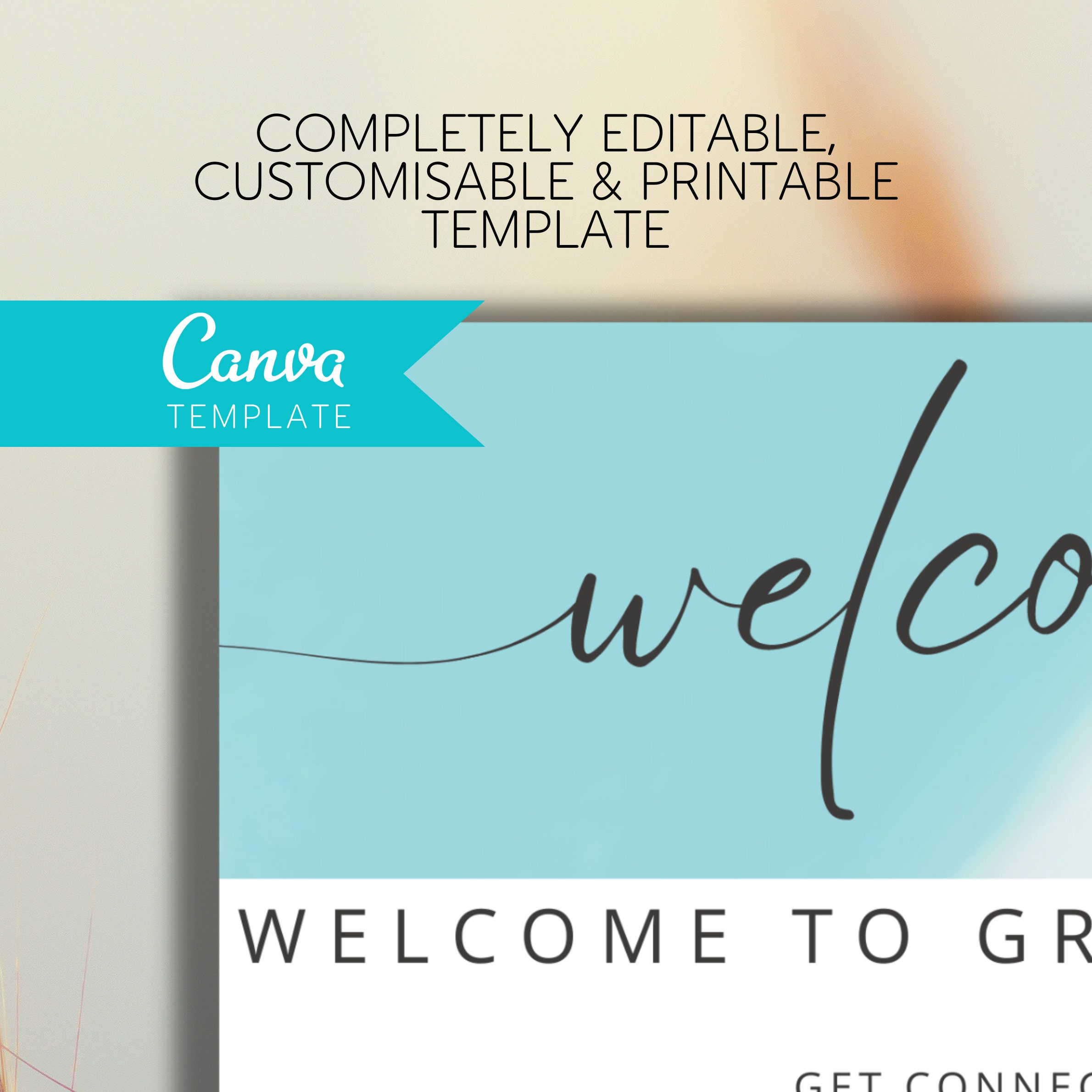 Church Welcome Card, New People Connection Card, Canva Template ...