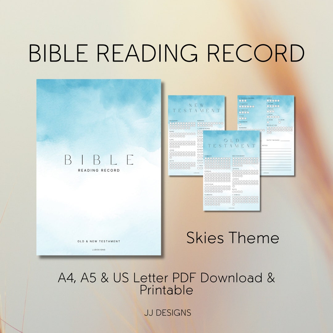 Bible Reading Record, Bible Resource, Church Resource, PDF A4 A5 US ...